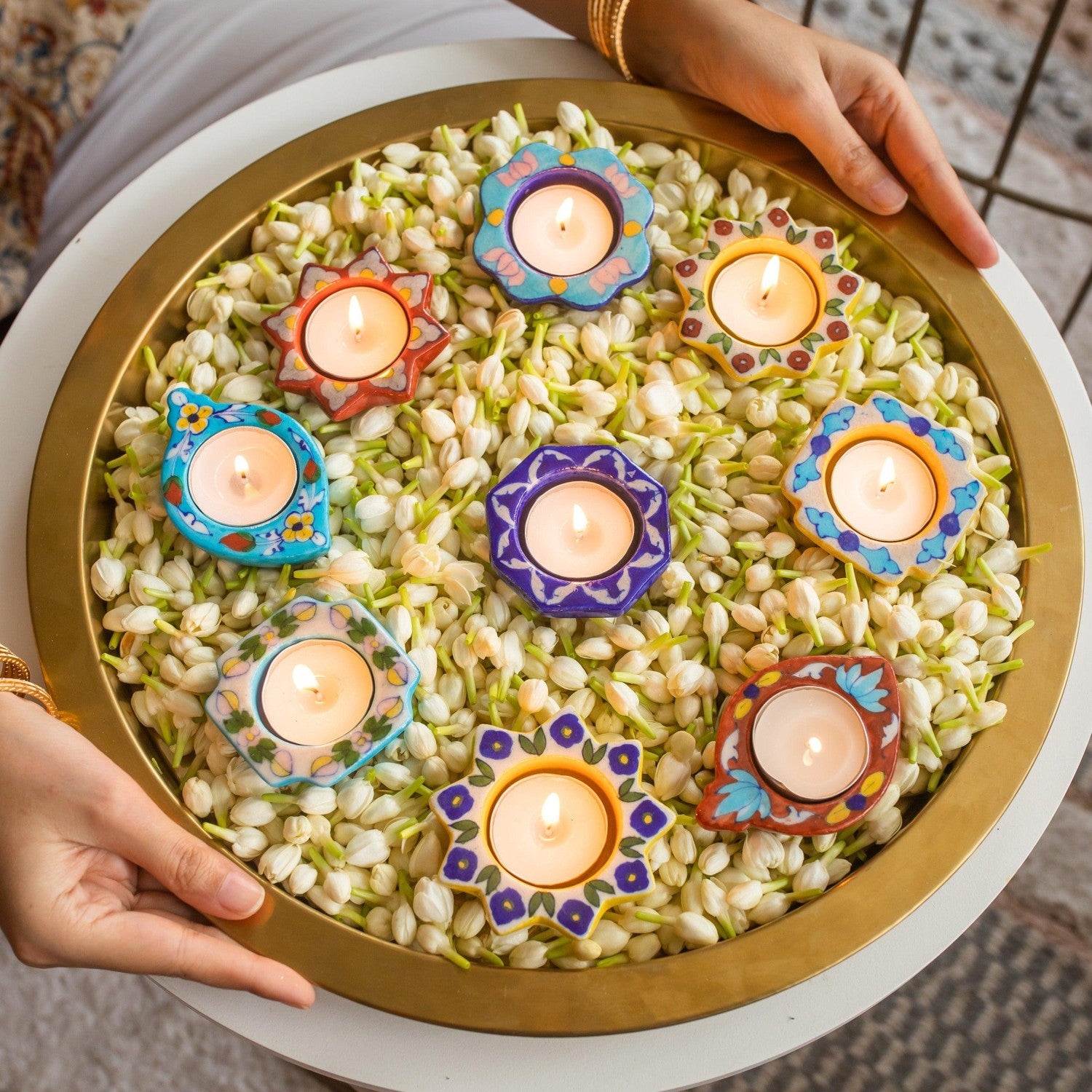 Blue Pottery Decorative Diyas, Diwali Festive Diyas, Handmade Diyas ...