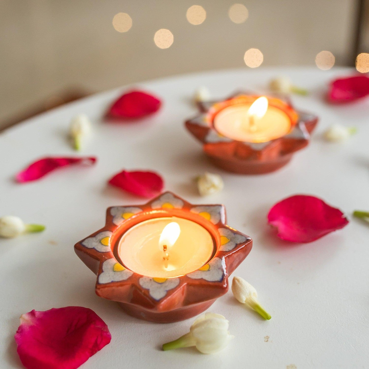 Brown Star Blue Pottery Decorative Festive Diyas, Diwali diyas – House ...