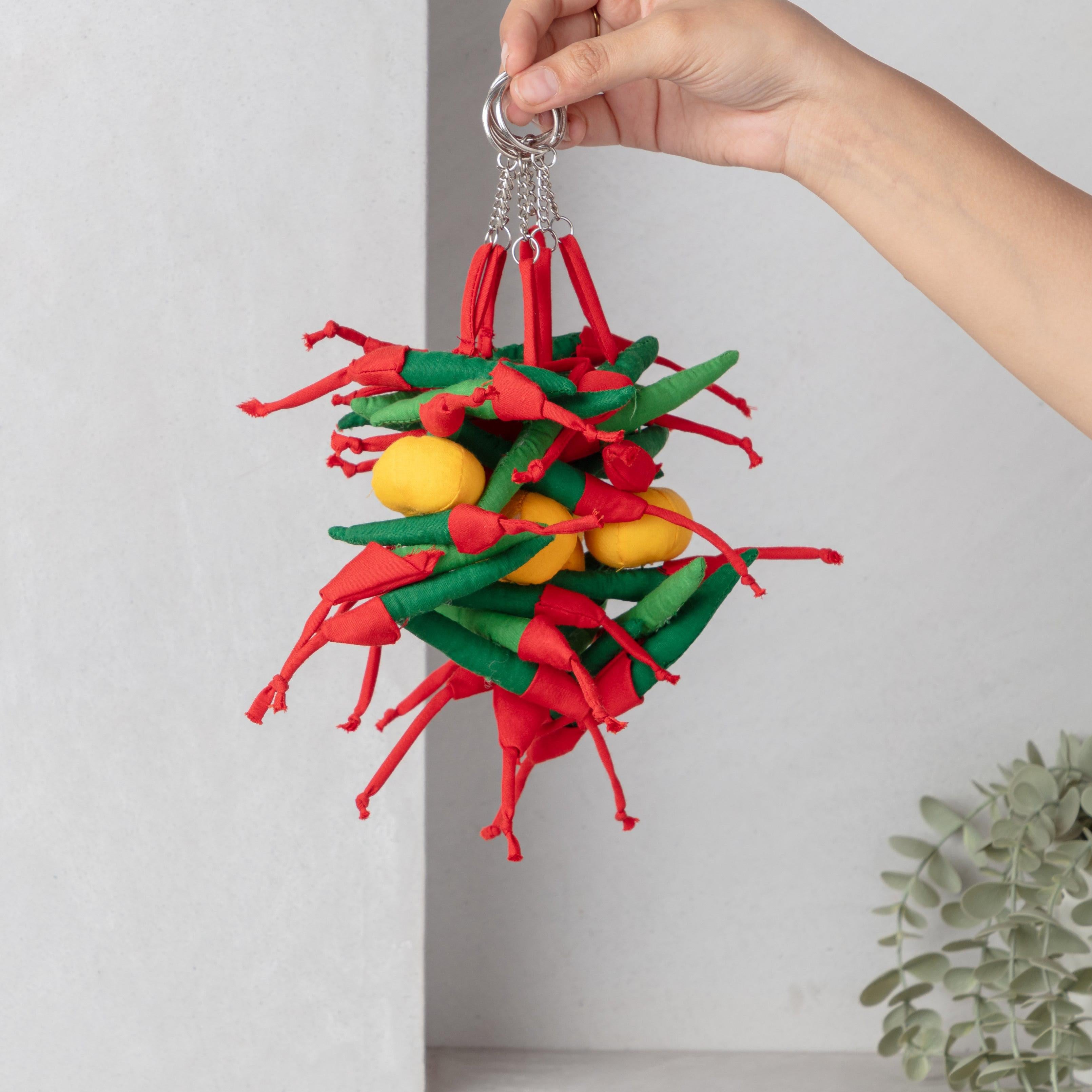 Nimbu Mirchi Keychains Set of 2 – House of Ekam