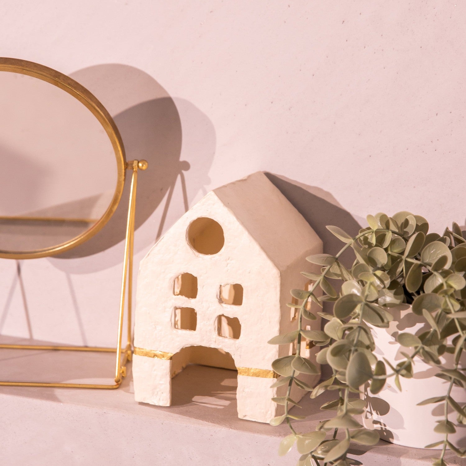 Multi color Hand Painted House Paper Mache Showpiece - Home Decoration ...